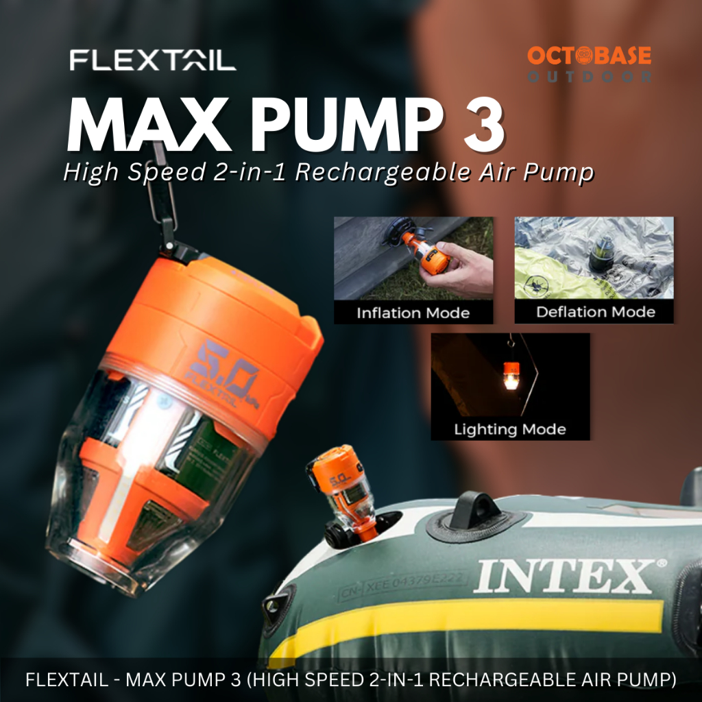 FLEXTAIL - MAX PUMP 3 RECHARGEABLE AIR PUMP 2 IN 1 HIGH SPEED ...