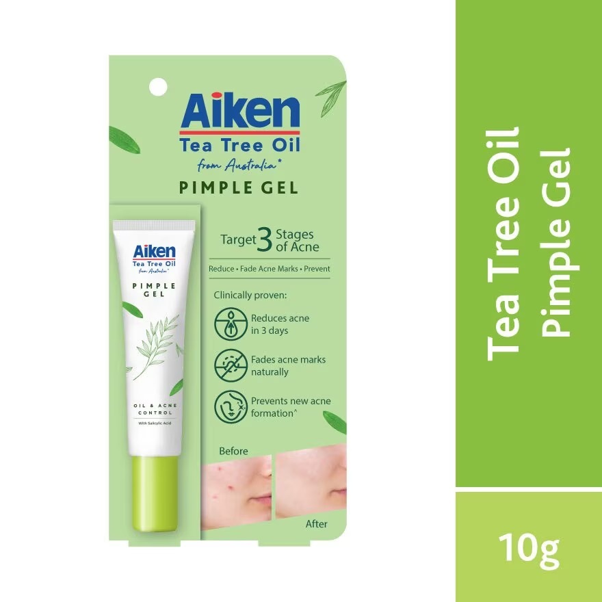 AIKEN Tea Tree Oil Pimple Gel 10g | Shopee Malaysia
