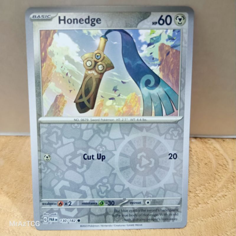 Honedge - 130/182 - Common Reverse HoloScarlet & Violet: Paradox Rift ...