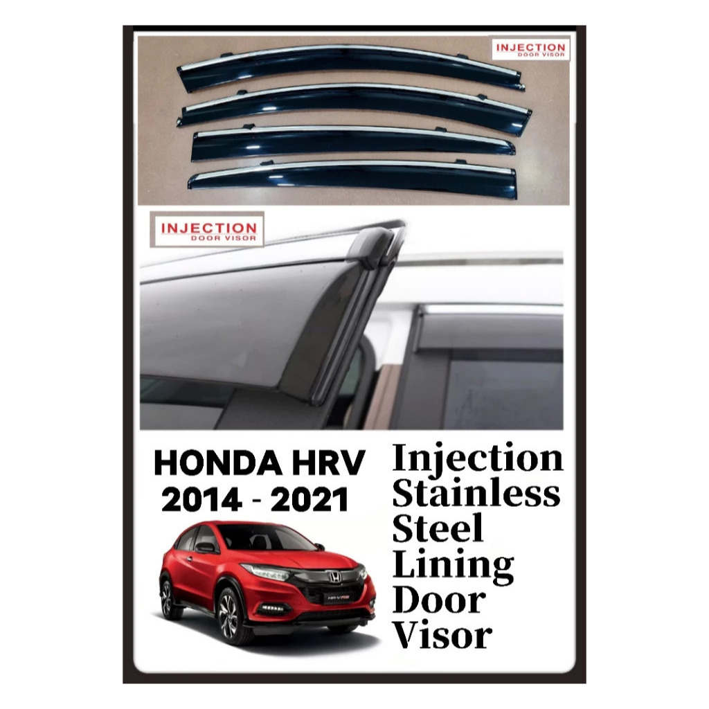 Venttec Honda HRV 2014-2021 Injection With Stainless Steel Door Visor ...
