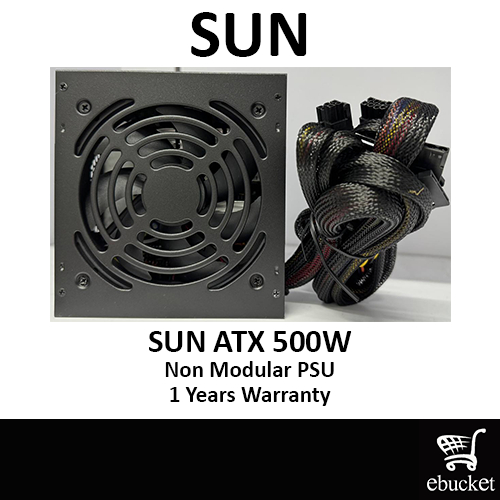 SUN 500W (AC20V) ATX Power supply, With 12cm black fan (500W PSU-BK) *1 Year Warranty* | Shopee ...