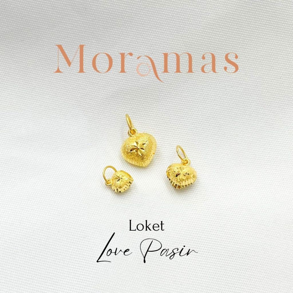 Moramas LOVE Pendant 916 Gold/ Loket LOVE Emas 916/ 爱心吊坠916金 (Bajet ...