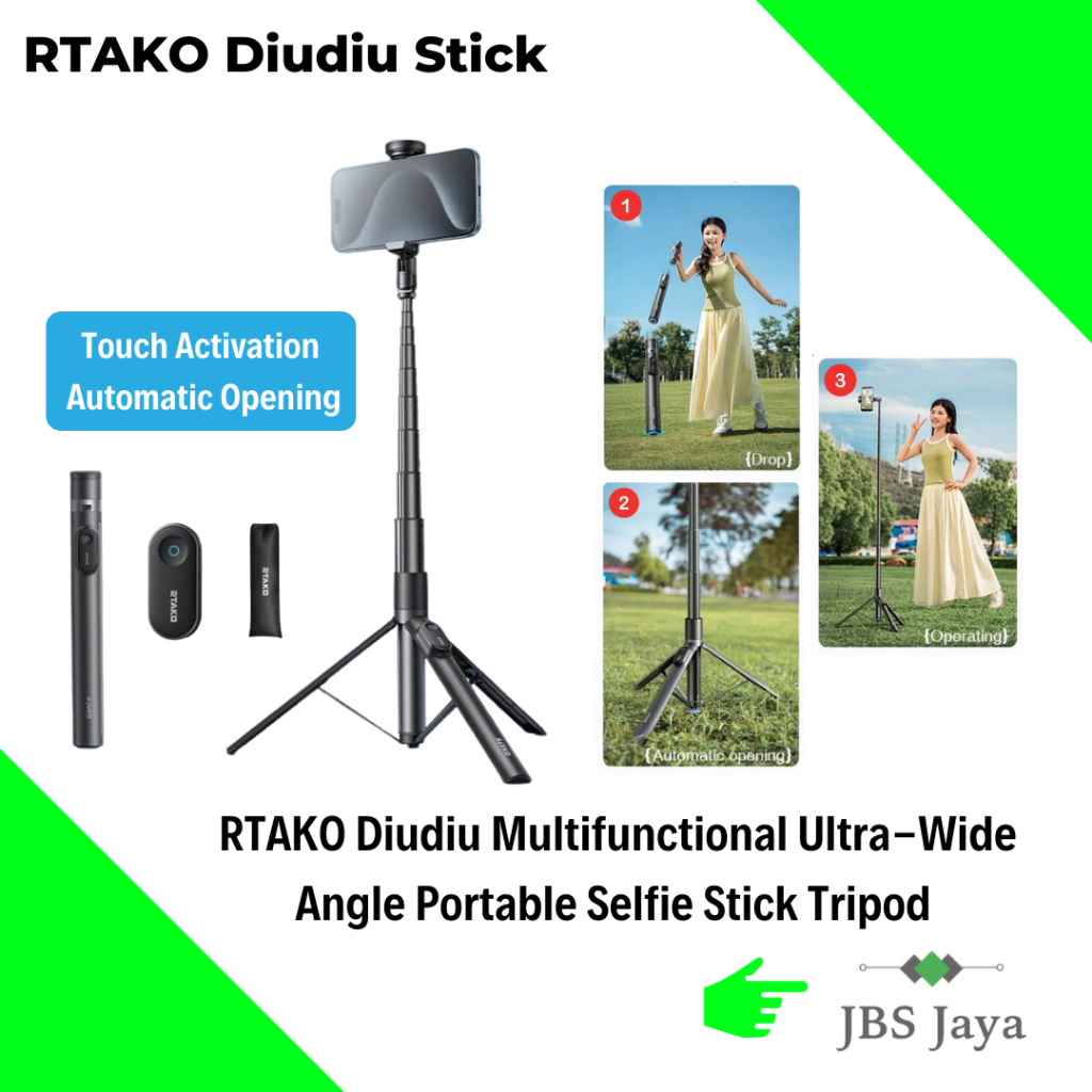 RTAKO Diudiu Multifunctional Ultra-Wide Angle Portable Selfie Stick | Shopee Malaysia
