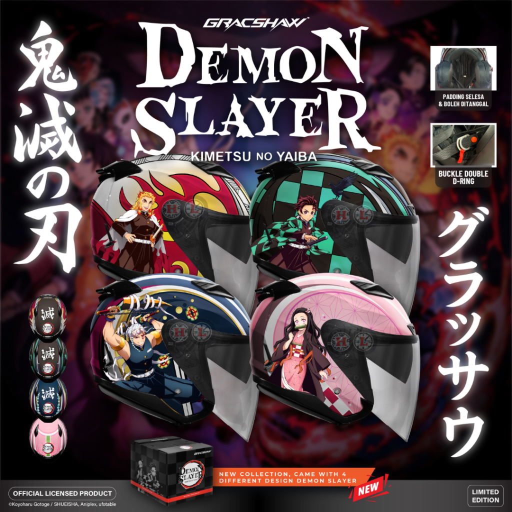 GRACSHAW GENNEX G535 DEMON SLAYER LIMITED EDITION (Helmets Limited ...