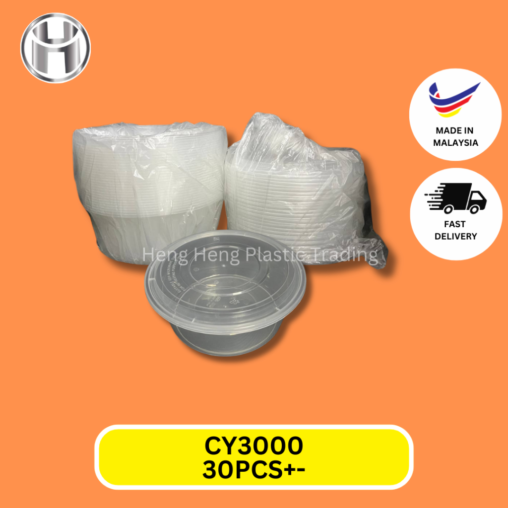 CY3000C BEKAS BAHULU / TRANSPARENT CONTAINER 3000ML / BEKAS KUIH ...