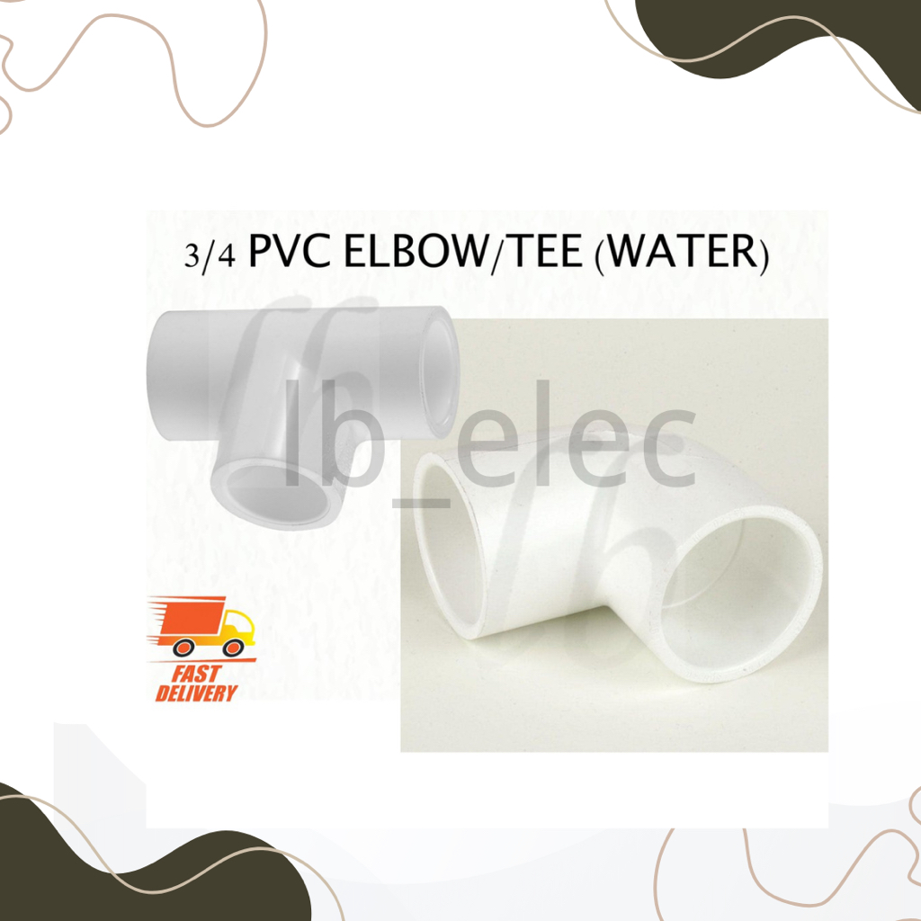 PVC WATER PIPE JOINT FITTING ELBOW CONNECTOR AND TEE | Shopee Malaysia