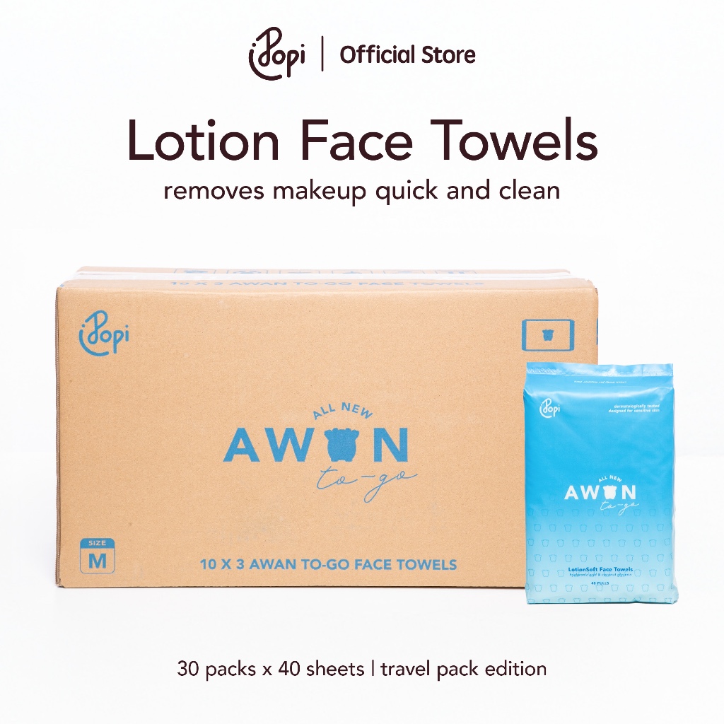30 pek Popi Awan To-go Kapas Muka Pakai Buang | Disposable LotionSoft ...