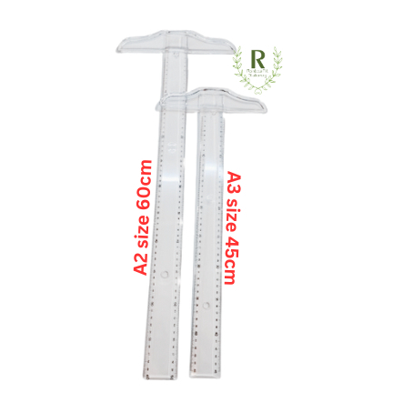 Plastic T-Square Ruler / T ruler / Pembaris T 45cm A3size or 60cm ...