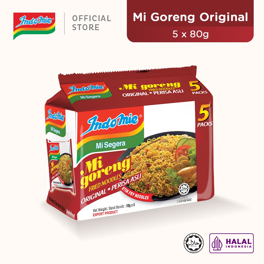 [1 Bundle] IndoMie™ Mi Goreng Perisa Asli (5 x 80g) | Shopee Malaysia