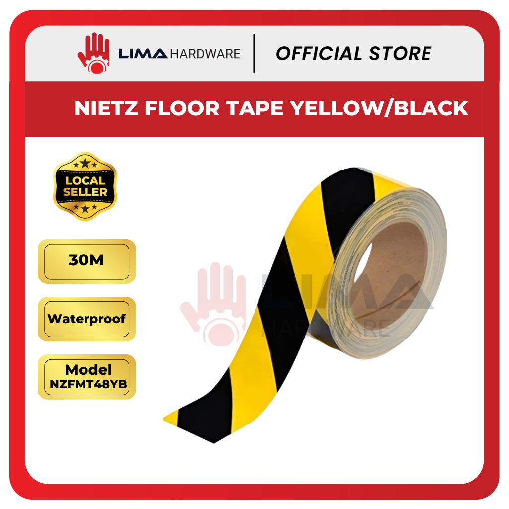 NIETZ FLOOR TAPE YELLOW/BLACK | Shopee Malaysia
