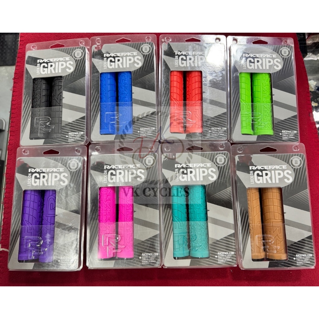 RACEFACE GRIPS GRIPPLER 30MM 33MM LOCK ON FOR MTB ROADING BIKE FOLDING ...