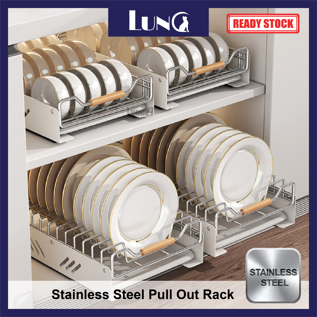 Retractable Pot Rack Adjustable Pot Storage Rack Stainless Steel Pull ...