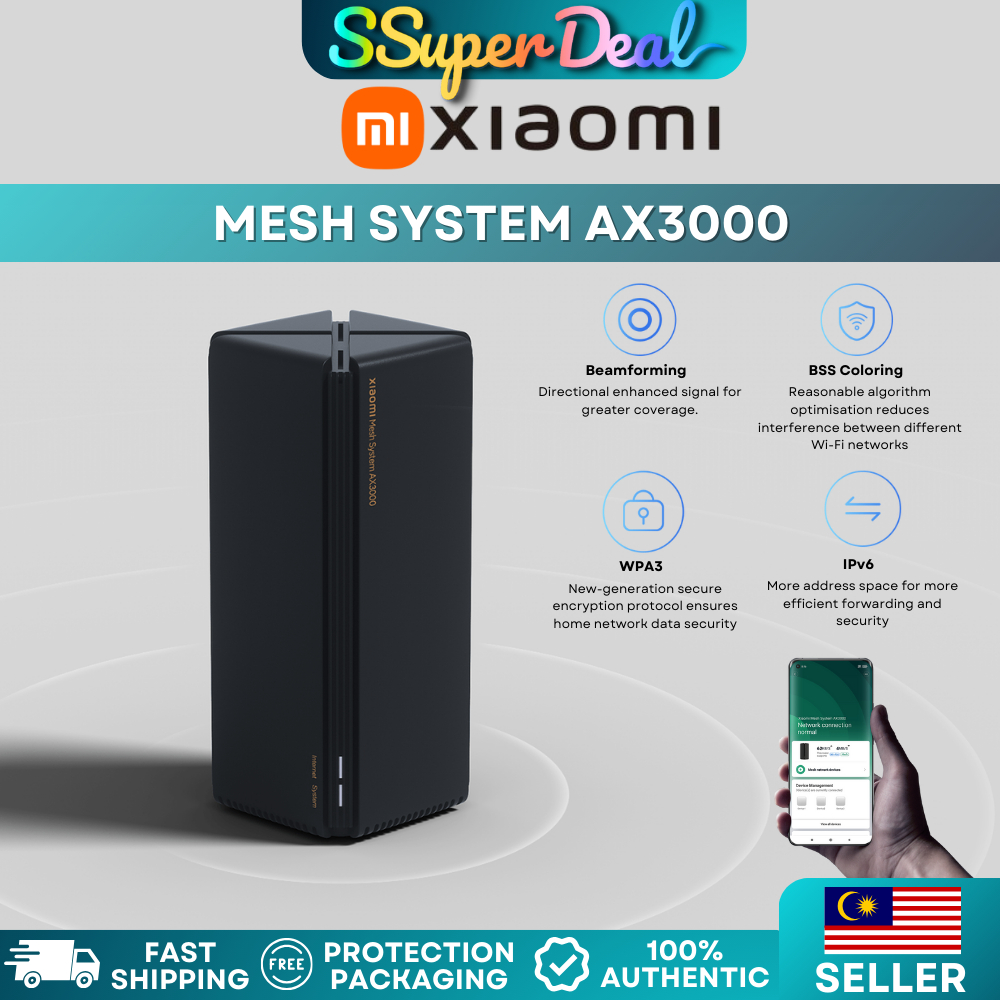 (MY SET) Xiaomi AX3000 Router 5GHz Router Mesh WIFI6 Full Gigabit Mesh ...