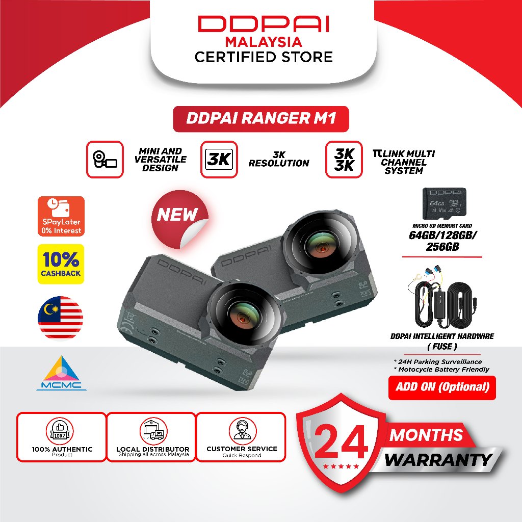 [NEW LAUNCH] DDPAI Ranger M1 Dual 3K UHD GPS Front & Rear Motorcycle ...