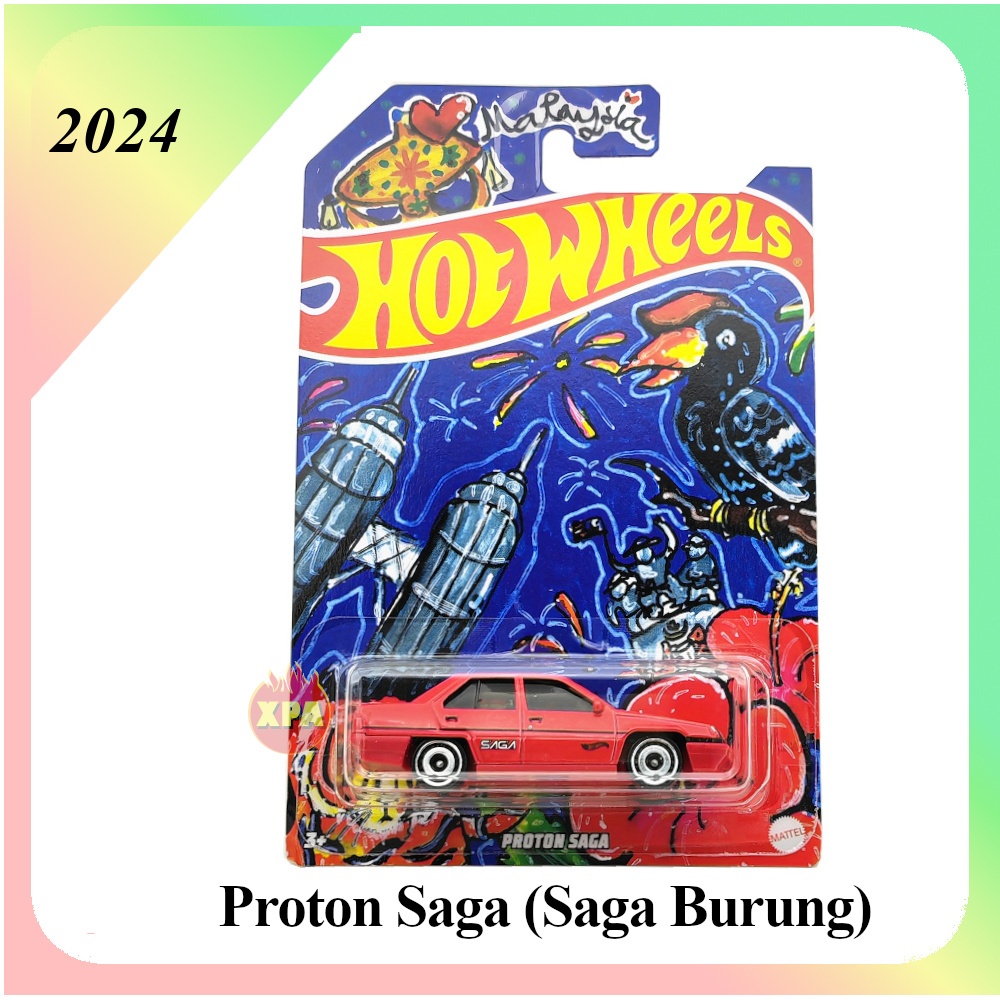 MERAH Hot wheels Proton Saga (Saga Burung ) 2024 Hot Wheels × PROTON ...