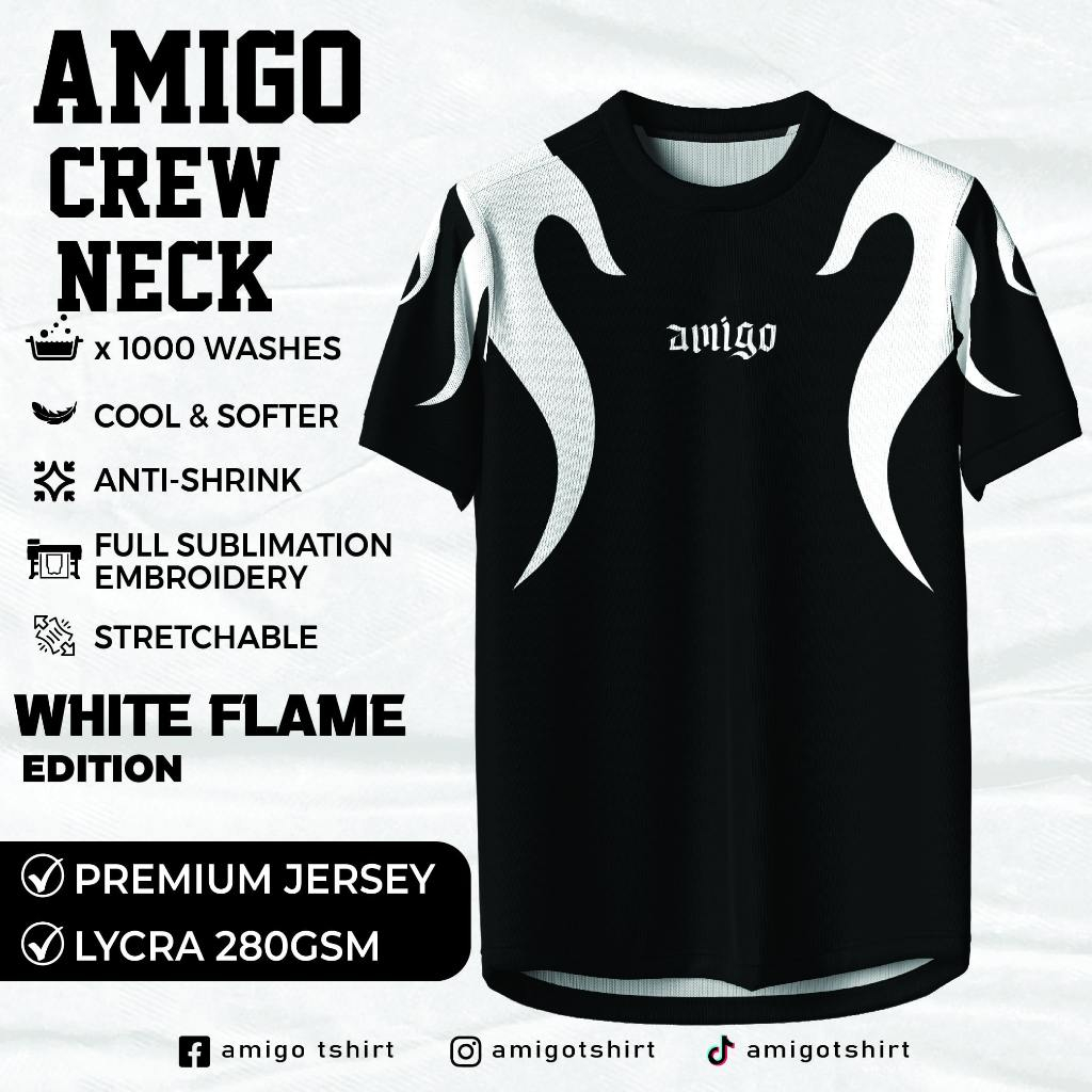 AMIGO NFL Sublimation Microfiber Jersey tshirt Design White Flame baju ...