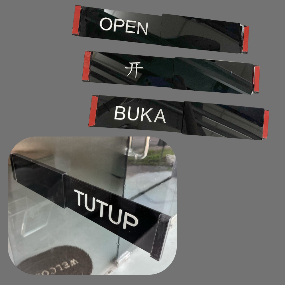 Minimalist Open Close Acrylic Sign Sliding Wall signage open closed ...