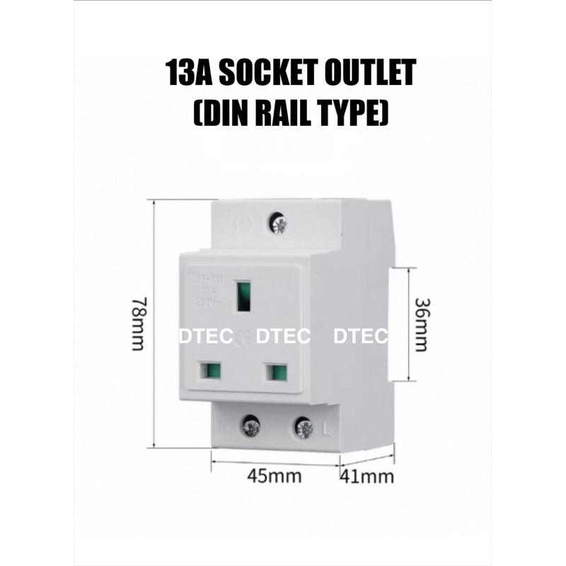 UK AC30 35mm Din Rail Mount Modular Socket Universe Modularized Plug ...