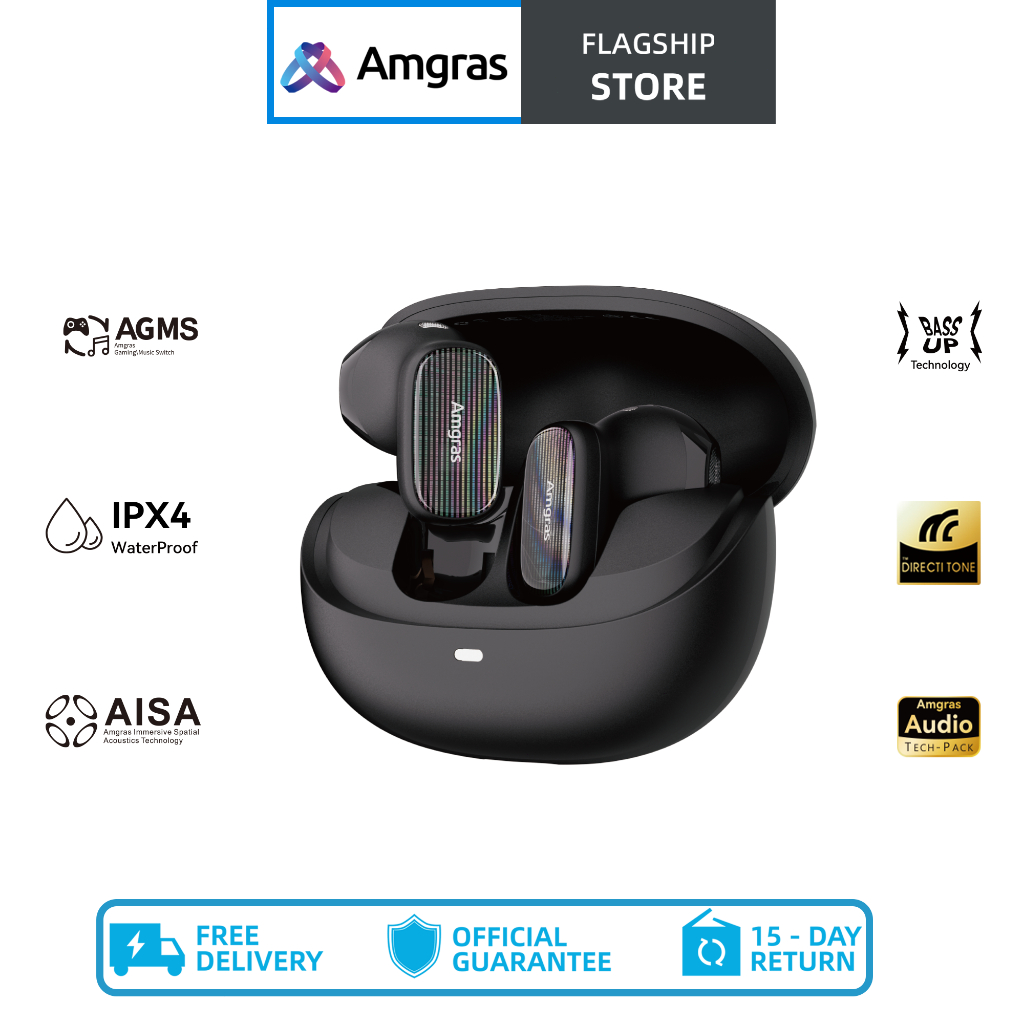 Amgrass Spirit Pro2 Wireless Earphones Mini Short Handle Bluetooth ...