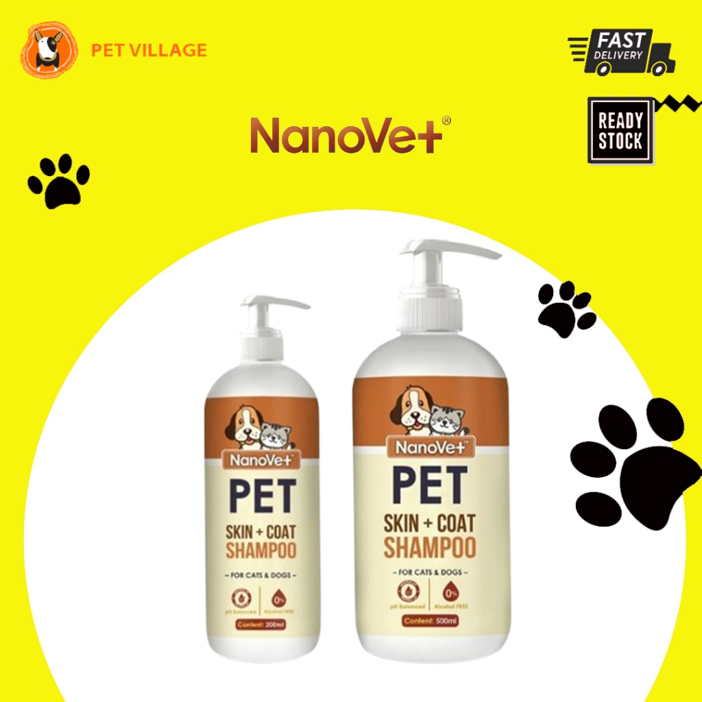 NANOVET Pet Skin + Coat Shampoo For Cats & Dogs 200ML/500ML | Shopee ...