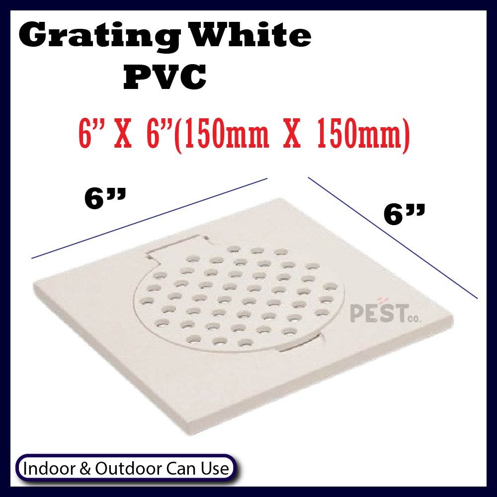6''x6'' PVC Penutup Longkang Tandas Grating White Color Trap / Toilet ...