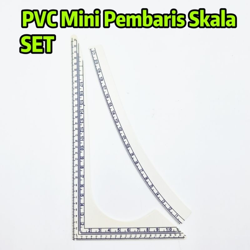 1Set Pembaris Kecil L dan lengkung Pembaris Skala/Pembaris Asas Jahit ...