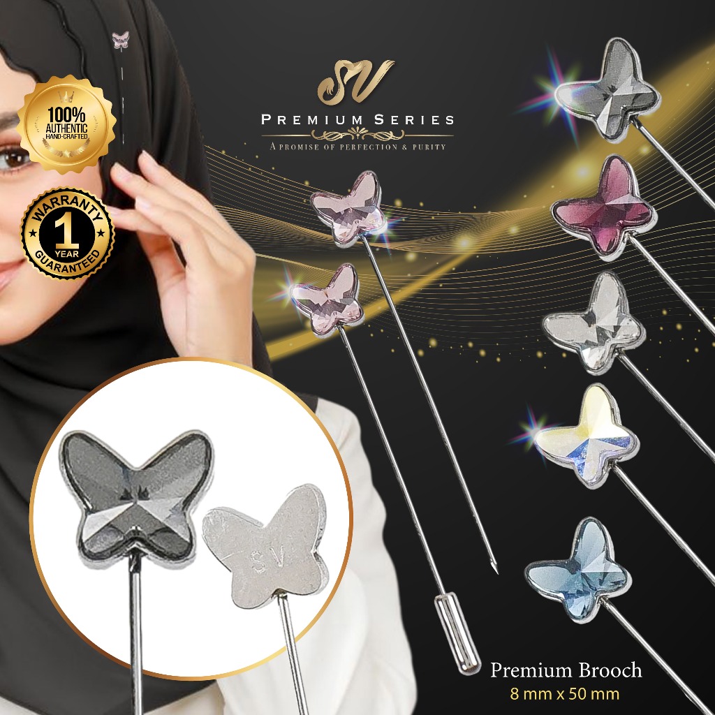 Sv Premium Butterfly Hijab Pin Jarum Peniti Tudung Pin Tudung Stainless ...