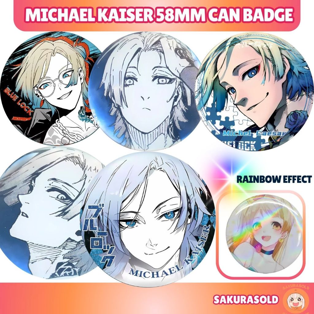 Sakurasold Blue Lock Michael Kaiser 58mm Pin Badge Kaiser Badge Anime ...