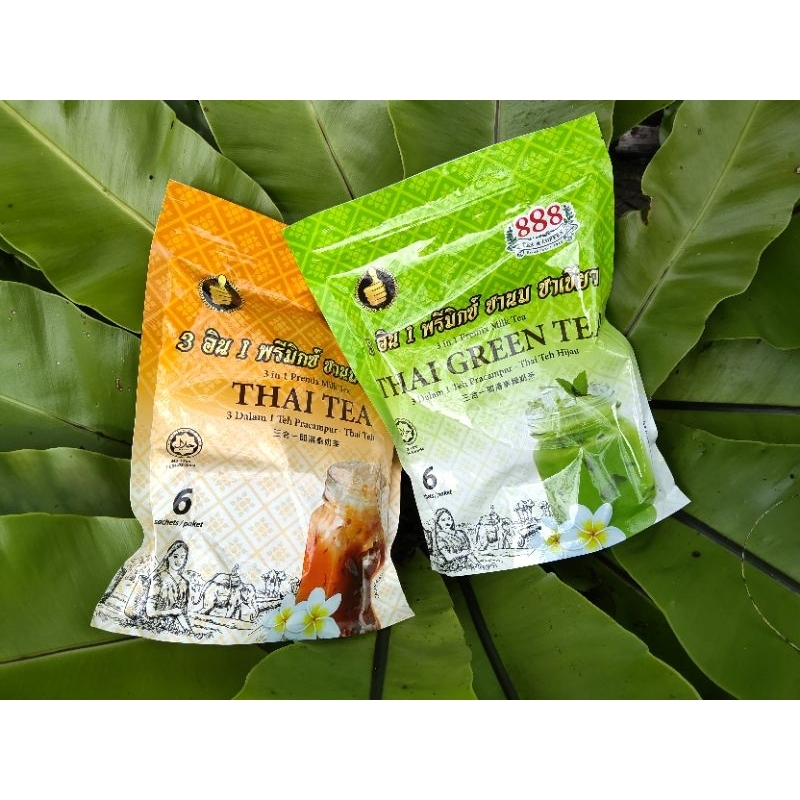 888 THAI TEA - THAI MILK TEA & THAI GREEN TEA 35G X 6 SACHETS | Shopee ...