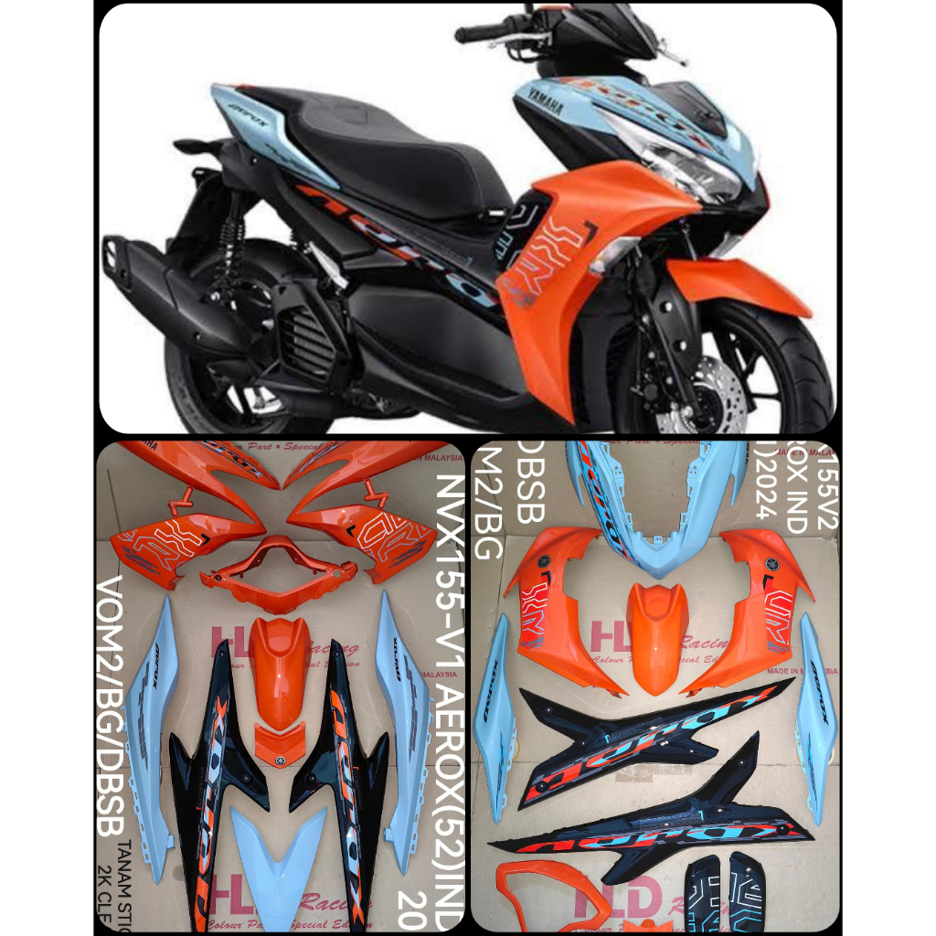COVERSET YAMAHA AEROX NVX155 V1 / V2 NEW DESIGN | Shopee Malaysia