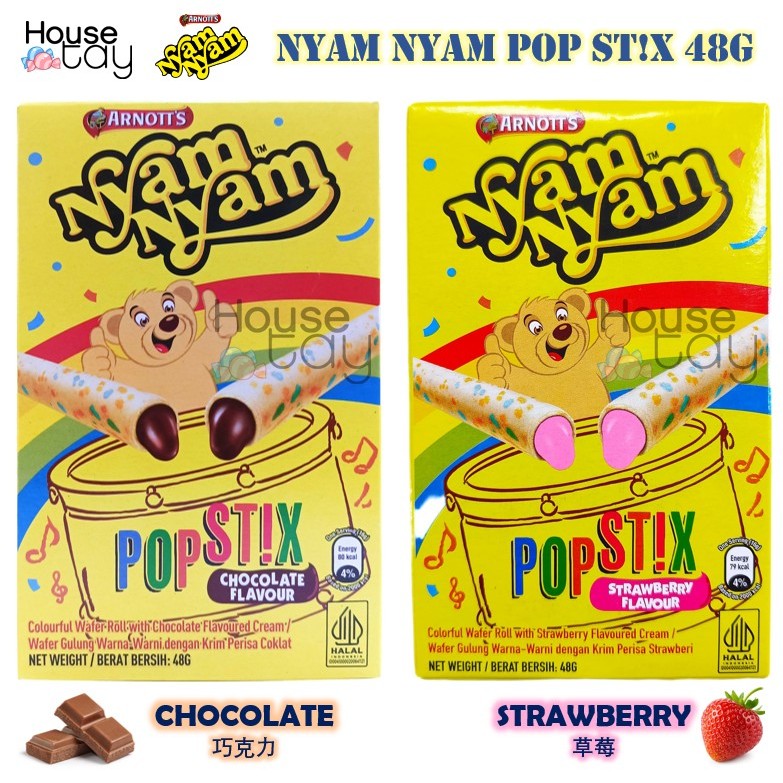 Nyam Nyam Pop Stix Wafer Roll ( Chocolate/ Strawberry ) | Shopee Malaysia