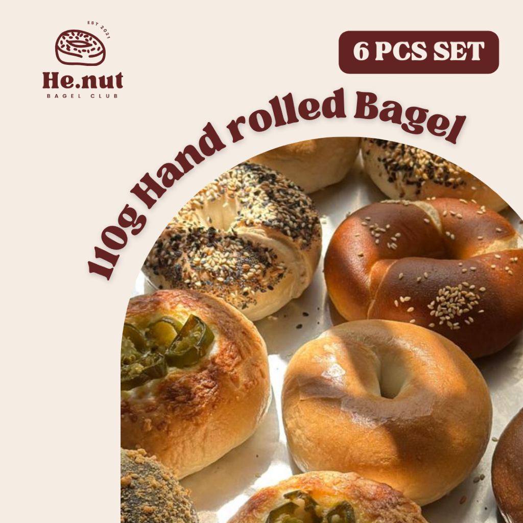 [6 PCS SET] 110g Hènut Fresh Baked Hand-rolled Bagel | Shopee Malaysia