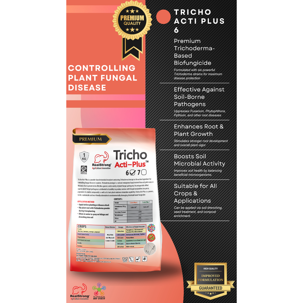 Tricho Acti Plus 6 - 1kg. Contains Trichoderma Control Ganoderma ...