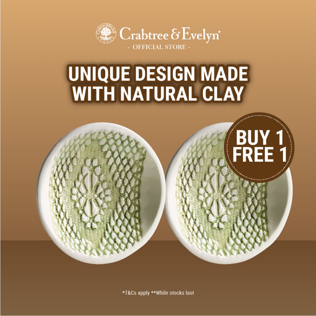 [Buy 1 Free 1] Crabtree & Evelyn Greece Ceramic Dish - Sage Green ...