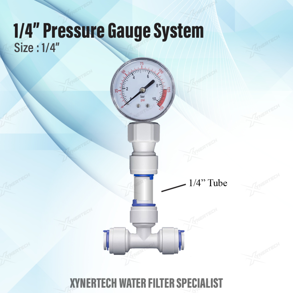1/4" Tube System Pressure Gauge System with 1/4" Hose and Fittings ...