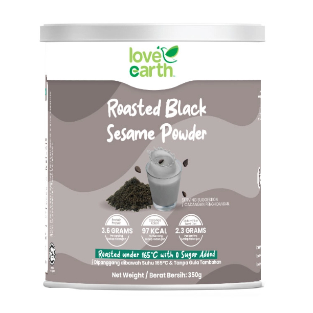 Love Earth Organic Sugar-Free Roasted Black Sesame Powder 350g Ready ...