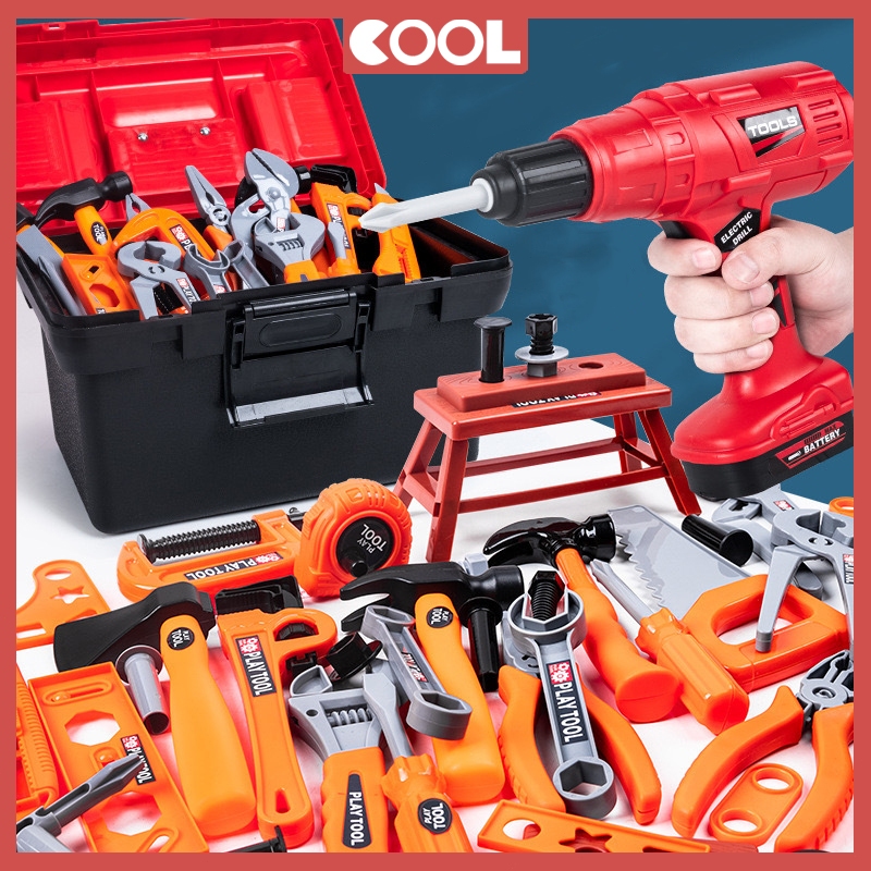 55PCS Tool box toys drill toys for kids electric drill toy tool set for ...