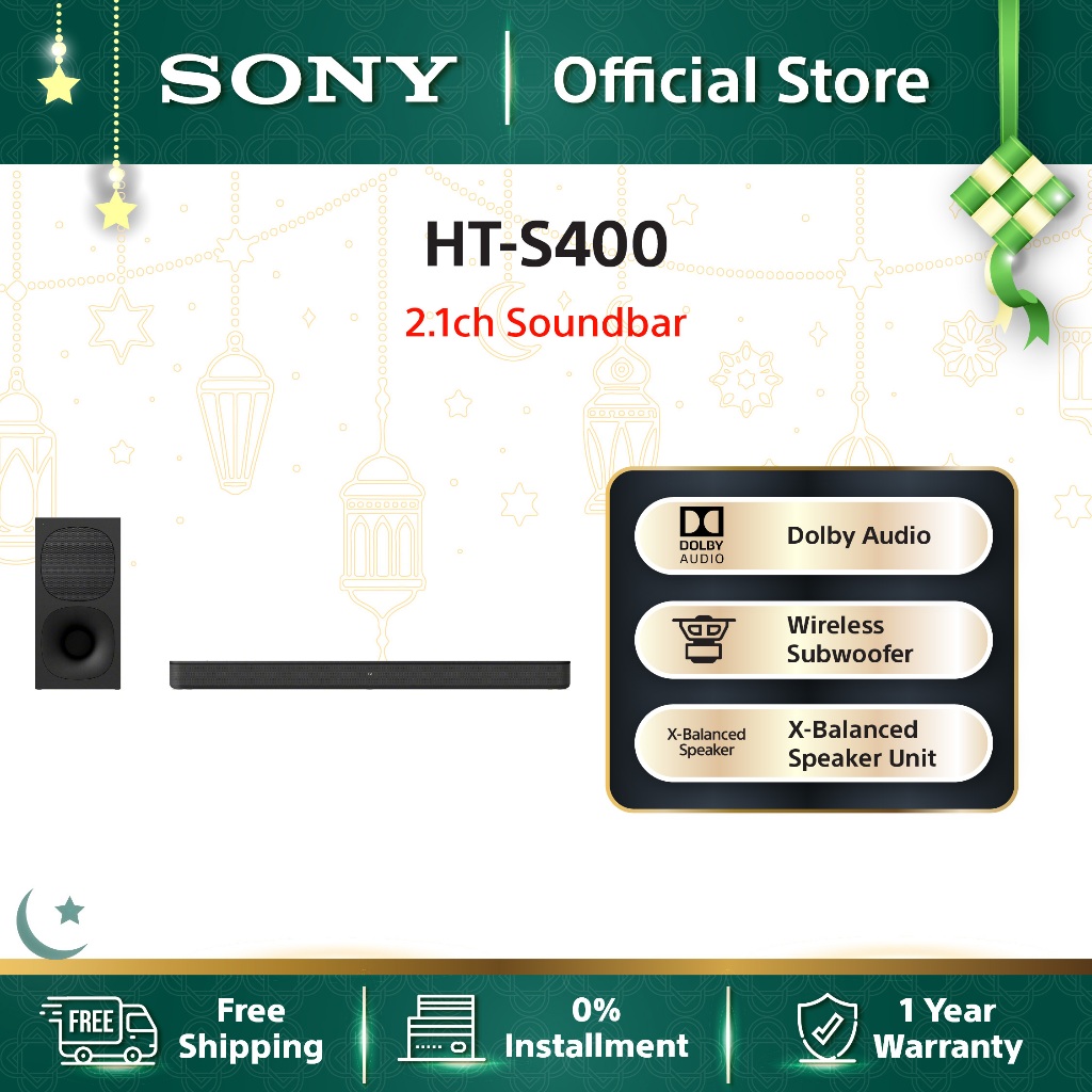 Sony HT-S400 2.1ch Soundbar | Dolby Audio | Cinematic Surround Sound ...