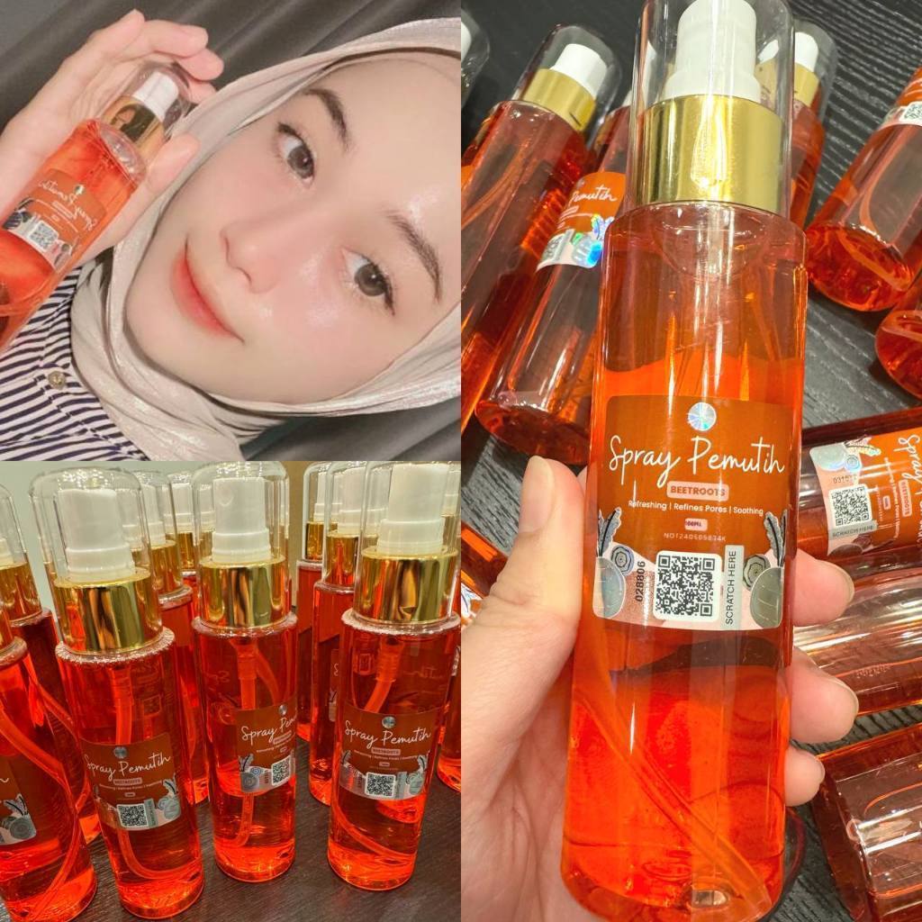 ORIGINAL HOLOGRAM AMORA SPRAY PEMUTIH BEETROOT EXTRACT-untuk semua ...