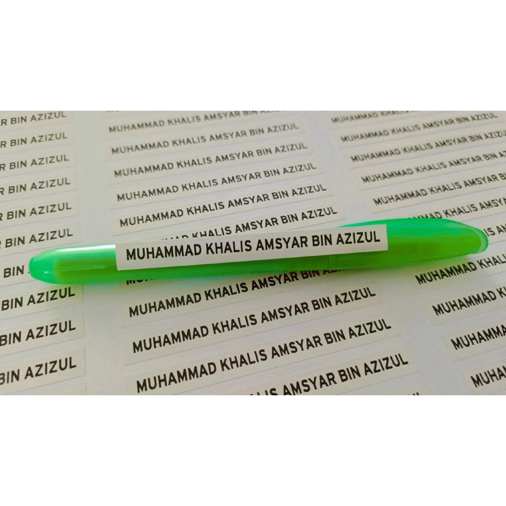 STICKER NAMA MURID, STICKER NAMA KELAS, STICKER NAMA SEKOLAH [BOLEH ...