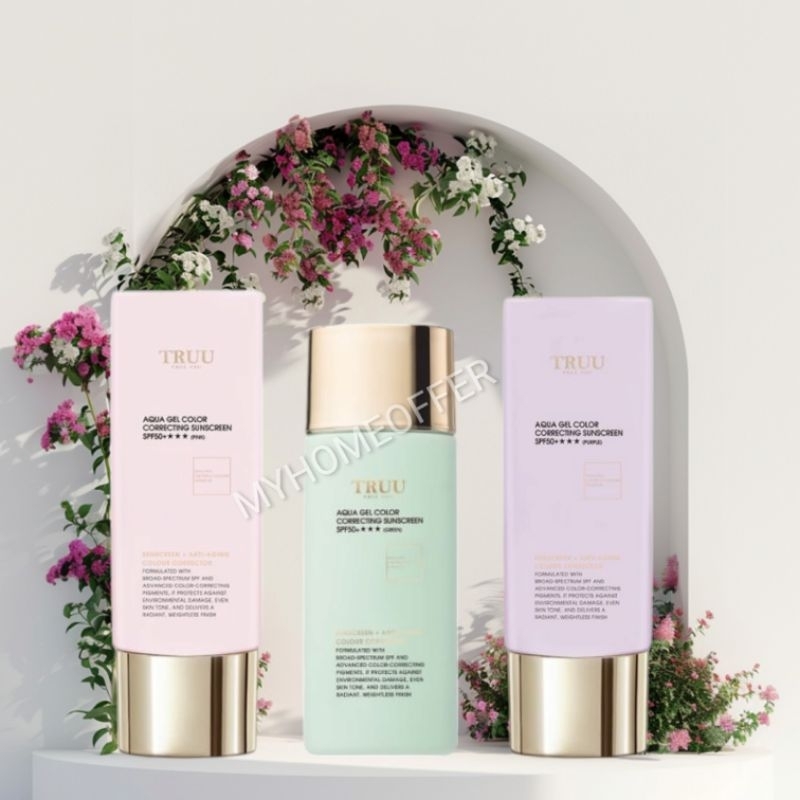 Ready Stock 现货 TRUU Aqua Gel Color Correcting Sunscreen SPF50 ( Pink ...