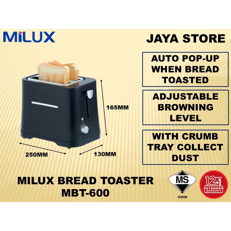 Milux Pop Up Bread Toaster MBT-600 | Shopee Malaysia