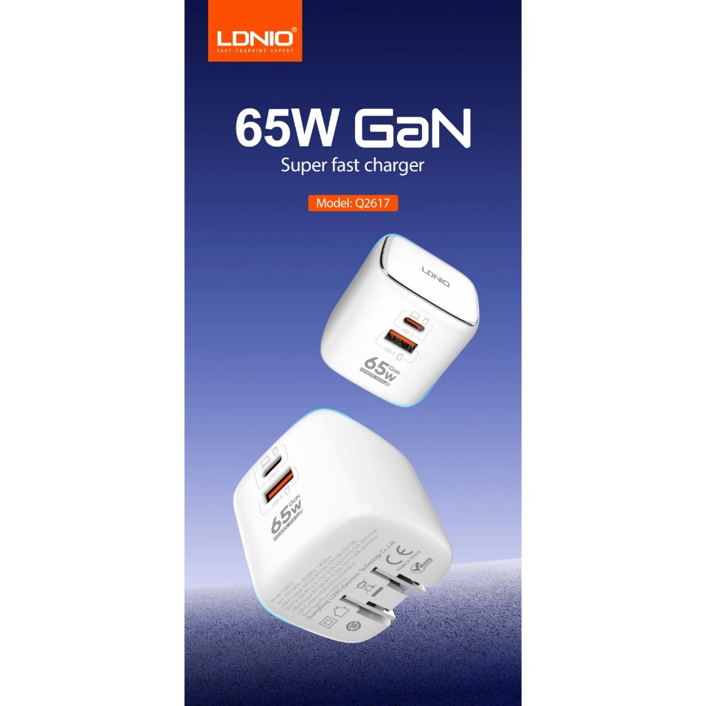 LDNIO Q2617 65W Gan Super Fast Charger Multiple Fast Charging Protocols ...