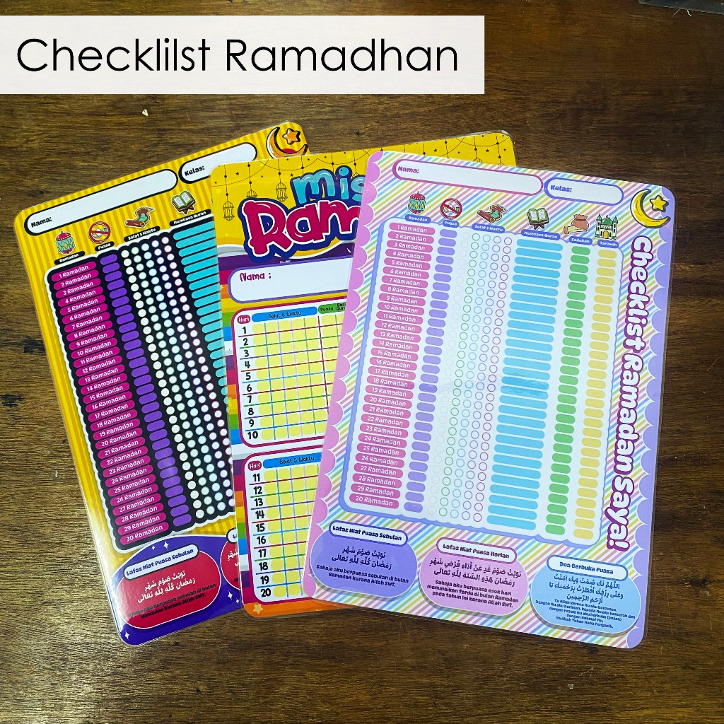 Checklist Ramadhan (Poster Laminated) Saiz A4 Misi Ramadhan Saya ...