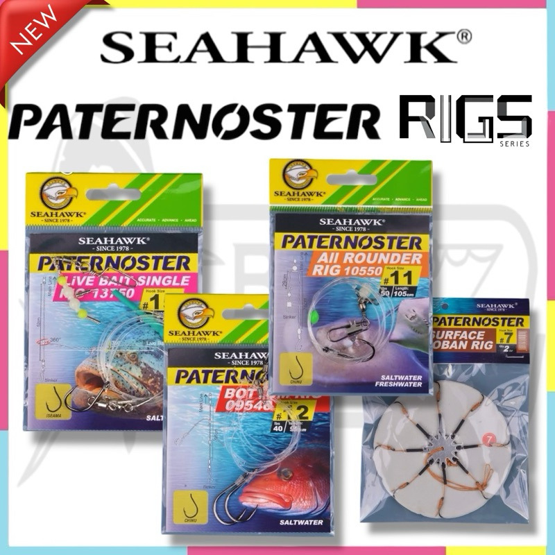 SEAHAWK PATERNOSTER RIG FISHING PERAMBUT LEADER FISHING HOOK | Shopee ...