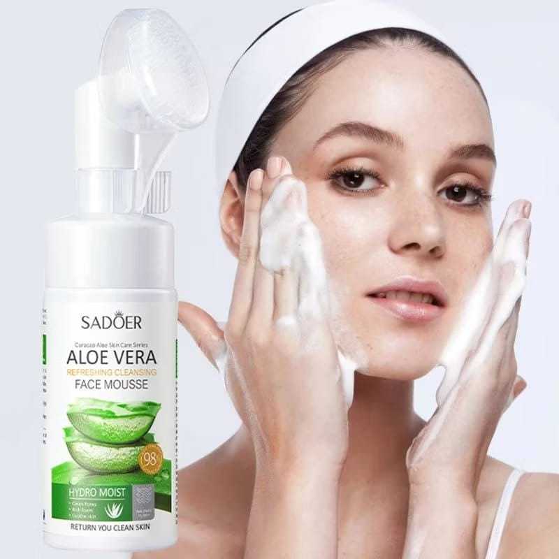 SADOER Aloe Vera Refreshing Cleansing Face Mousse Deep Cleansing Dirt Cleansing | Shopee Malaysia