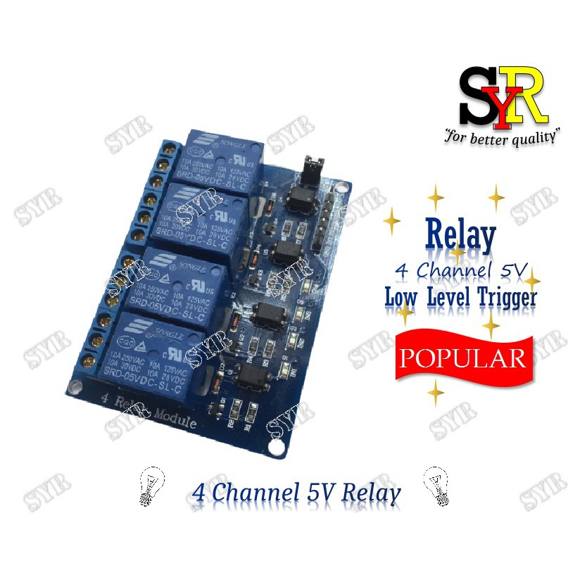 4 Channel 5V Relay Module Low Level Trigger with Optocoupler mdl (PR2001E) | Shopee Malaysia