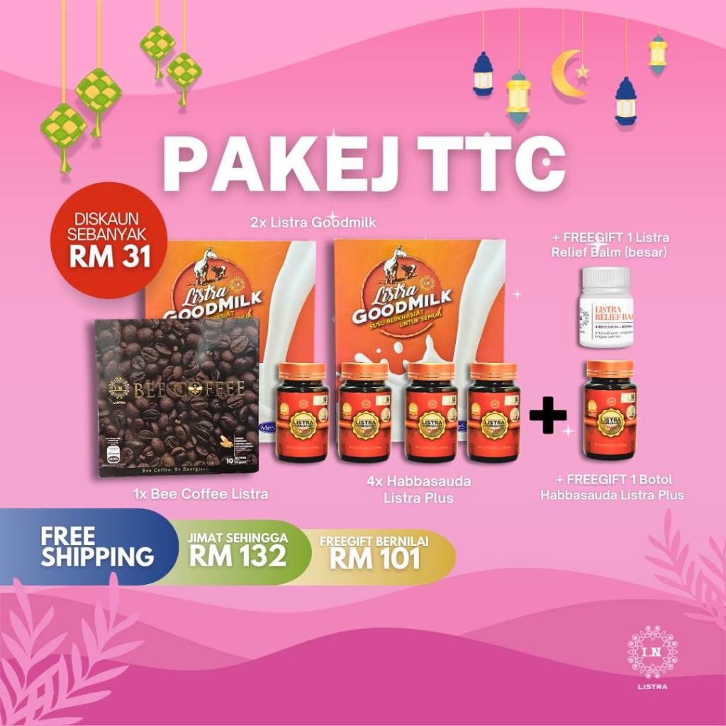 OFFER PAKEJ TTC LISTRA ( 4 x HABBAPLUS + 2 x LISTRA GOOD MILK + 1 x BEE ...