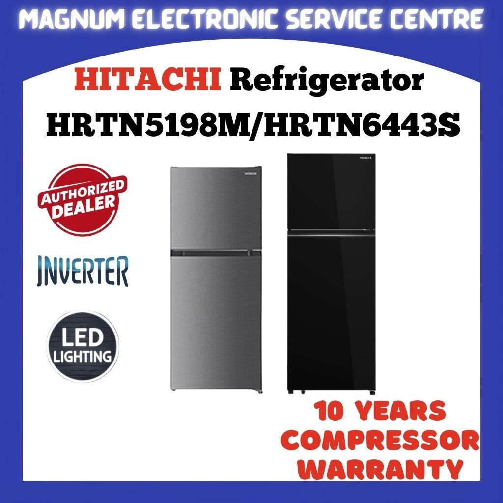 Hitachi 182L / 409L 2-Door Inverter Refrigerator HRTN5198M / HRTN6443S ...