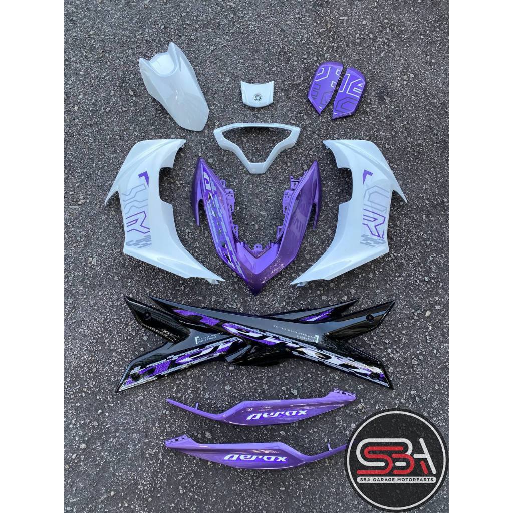 COVERSET BODYSET NVX 155 NVX155 V2 YAMAHA BPM1 WHITE PURPLE AEROX ...